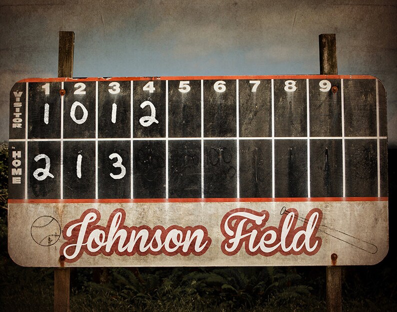 Vintage Baseball Scoreboard Photo Print decorating Ideas | Etsy