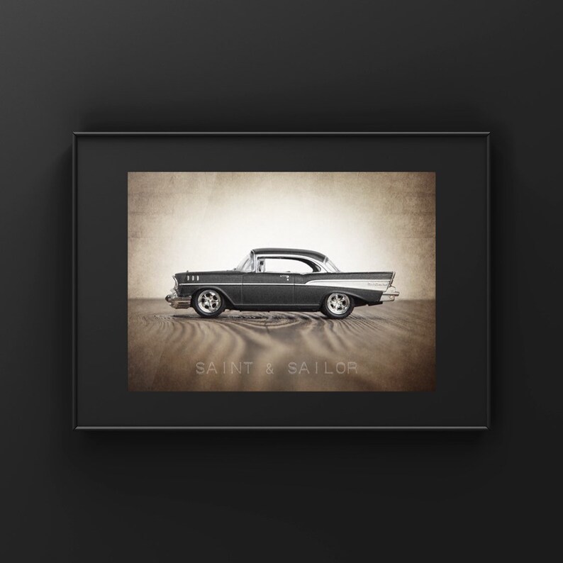57 Chevy Print Classic American Muscle Car Wall Art Vintage - Etsy