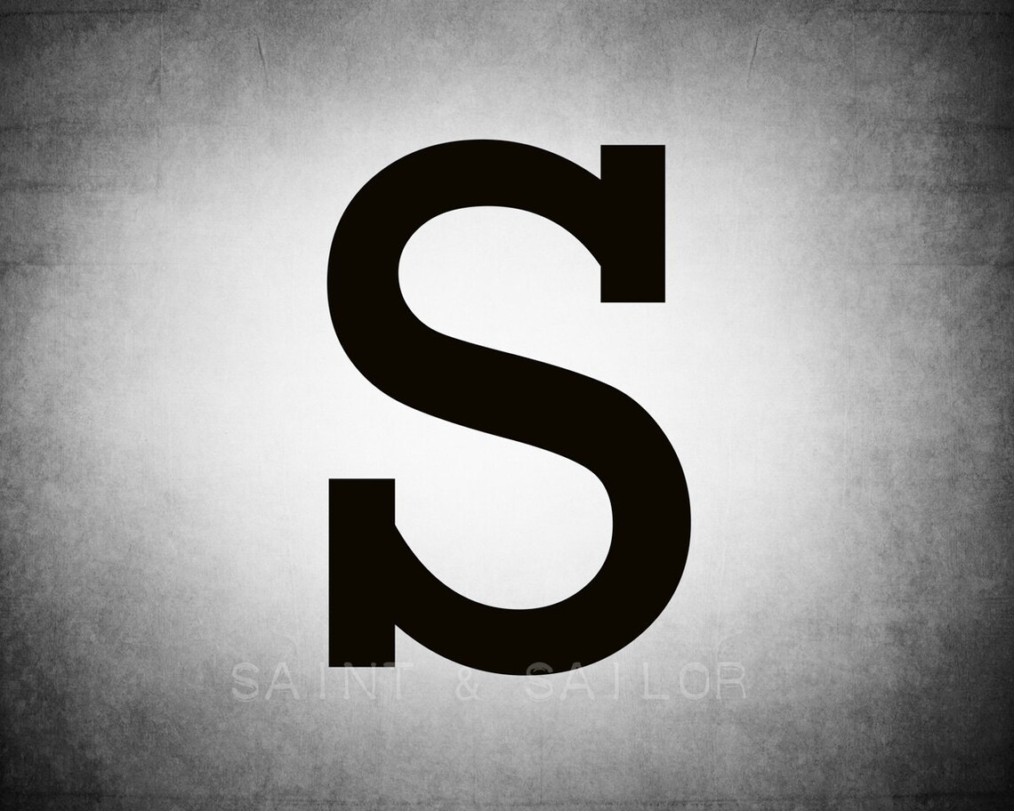 Letter S in 4 Color Choices Monogramed Photo Print or Canvas - Etsy