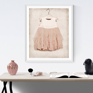 Vintage Baby Girl Pink Dress Vertical, Photo Print, Girls Nursery Decor ...