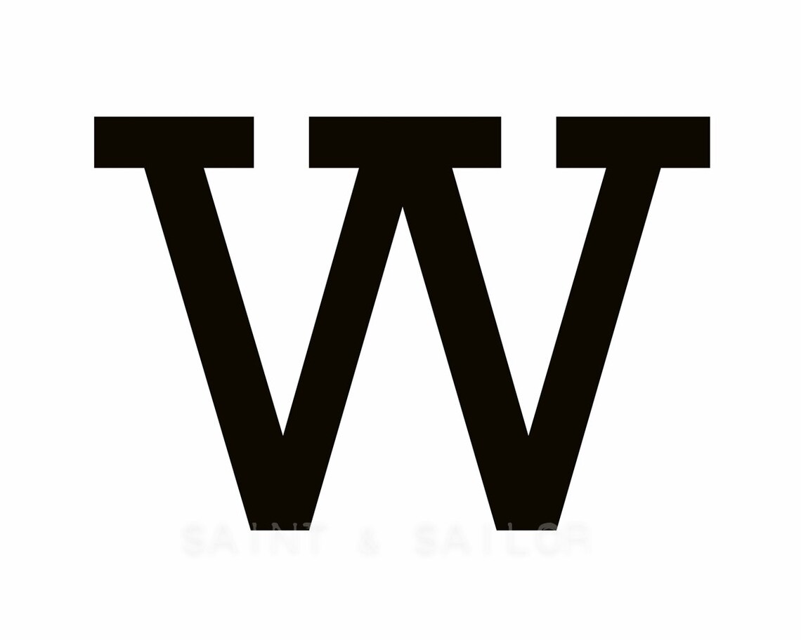 Letter W in 4 Color Choices Monogramed Photo Print or Canvas - Etsy