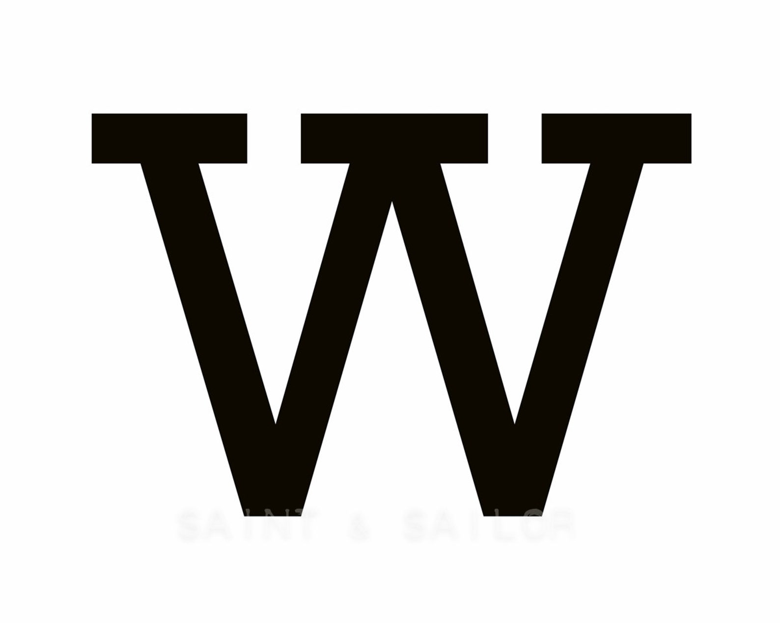 Letter W in 4 Color Choices Monogramed Photo Print or Canvas - Etsy