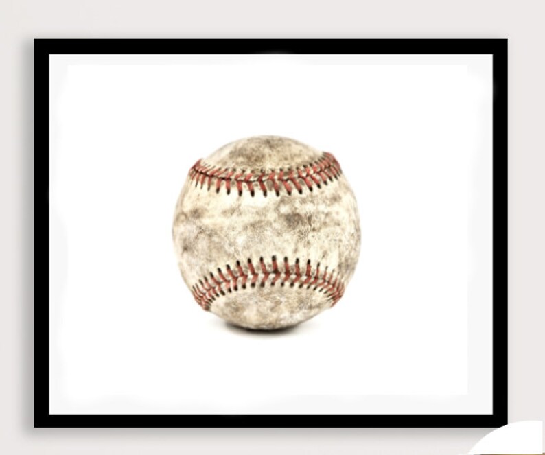 Vintage Single Baseball on White Photo Print decorating - Etsy