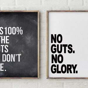 No Guts No Glory Quote Canvas or Unframed Print - Wall Art Sports ...