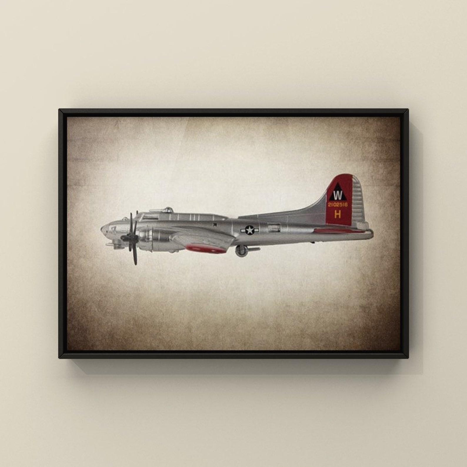 Vintage WWII B17 Flying Fortress Photo Print, Airplane Room Decor - Etsy