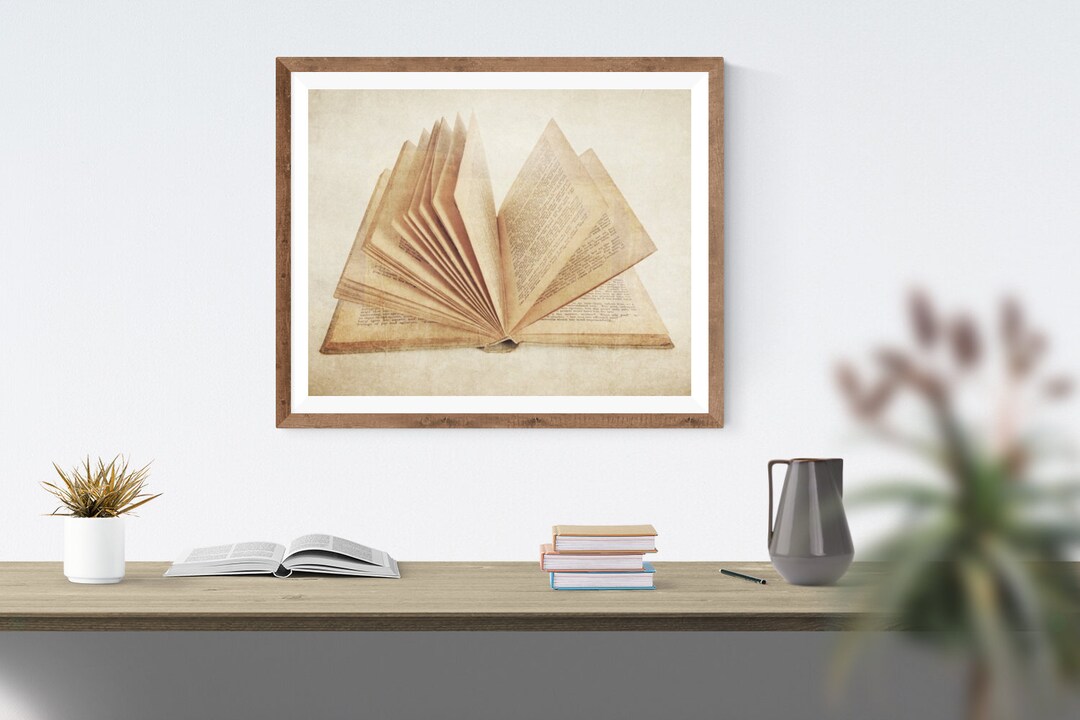 Book Art, the Open Book Print, Photo Wall Art for Home Decor, 12 Sizes ...