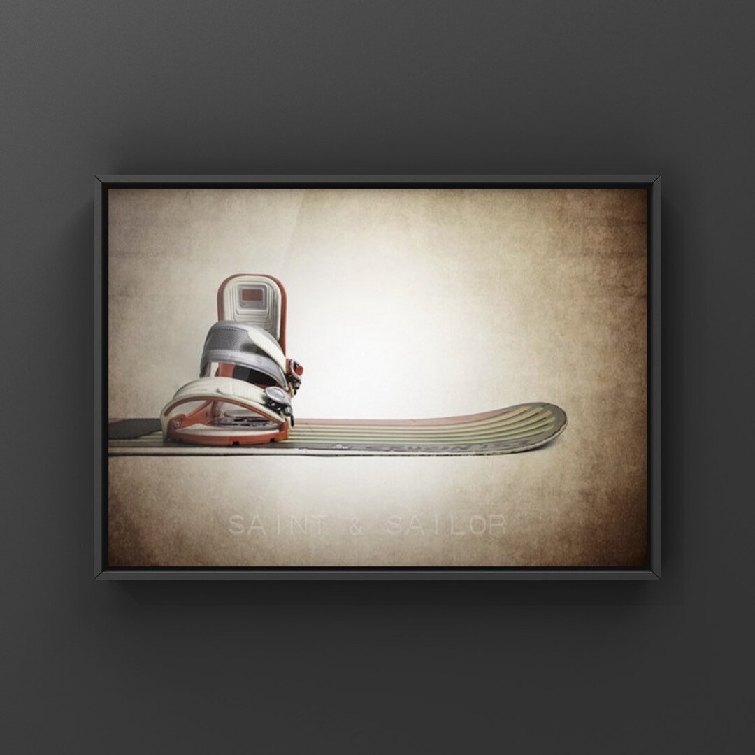 Vintage Snowboard Photo Art Print, Vintage Sports Decor, Snowboard ...