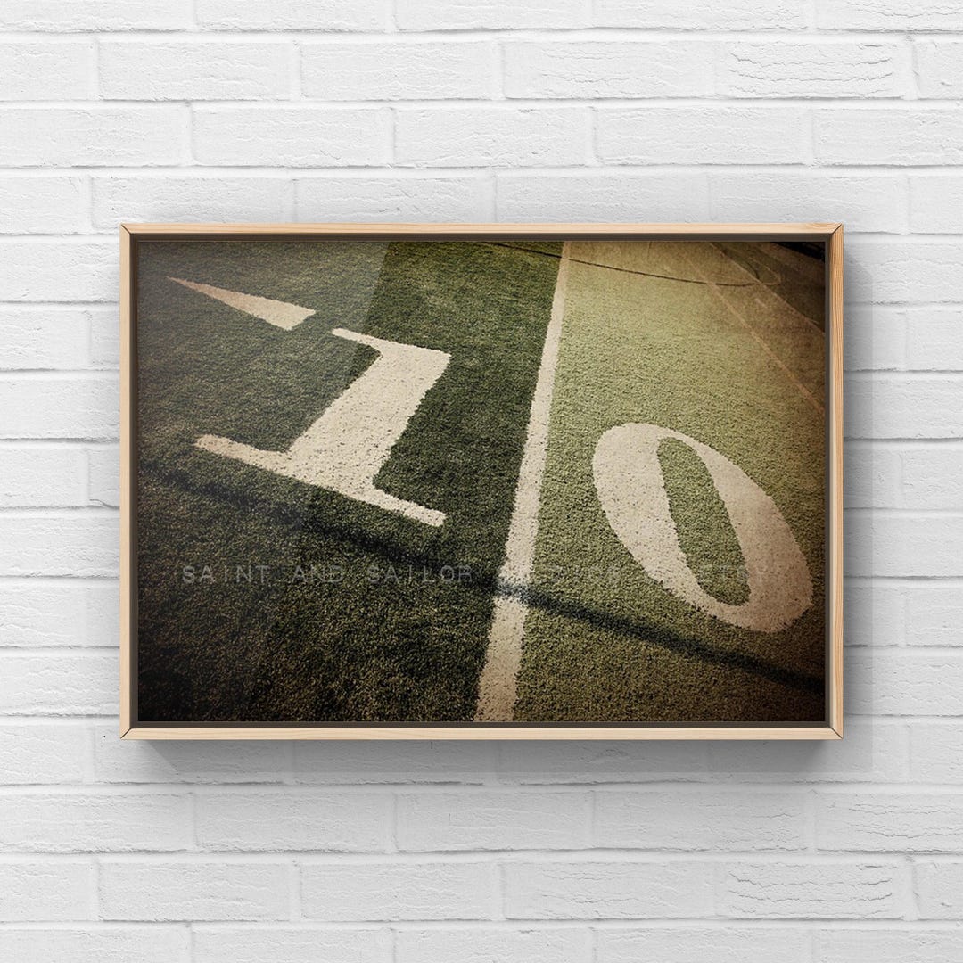10 Yard Line Football Field Photo Print, Boys Room, Wall Decor, Wall ...