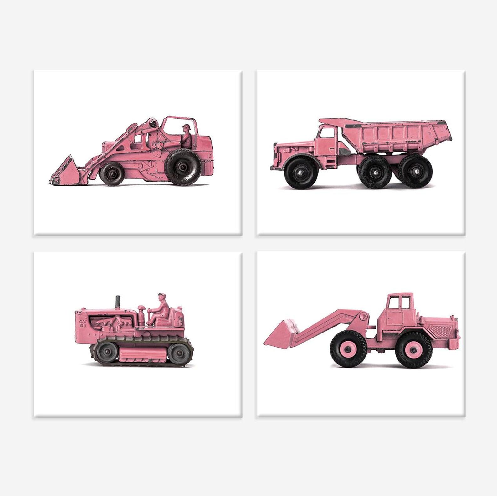 Vintage Pink Toy Tractor Print, Girl's Room Decor - Etsy