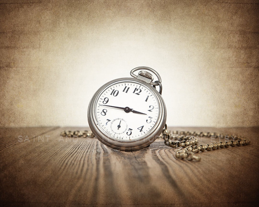 Vintage Train Conductor Pocket Watch, One Photo Print, Nursery Decor ...