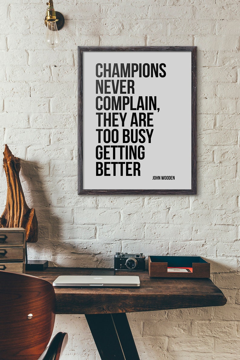 John Wooden Quote Print, Champions Art, Basketball Gift - Etsy