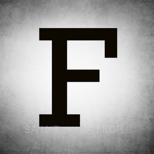 Letter F in 4 Color Choices, Monogramed Photo Print or Canvas Kids Wall ...