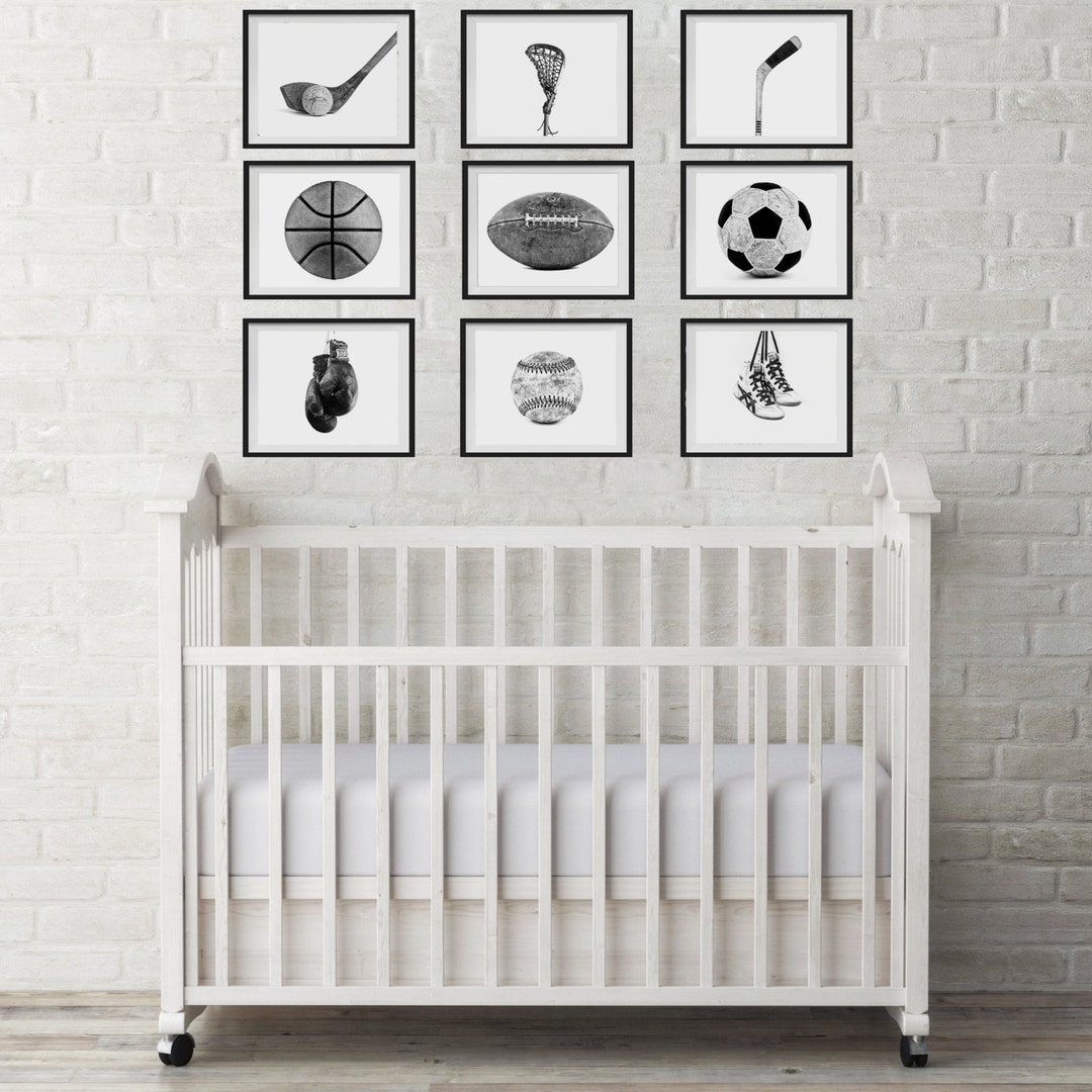 The Sports Collection on White Background, Set of Nine UNFRAMED Prints ...