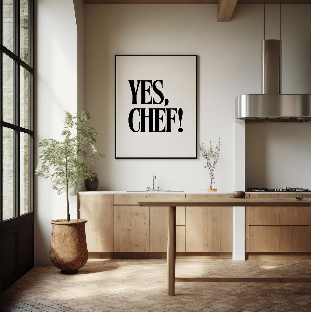 YES CHEF, Canvas or Unframed Print, Housewarming Gift, Kitchen Decor ...
