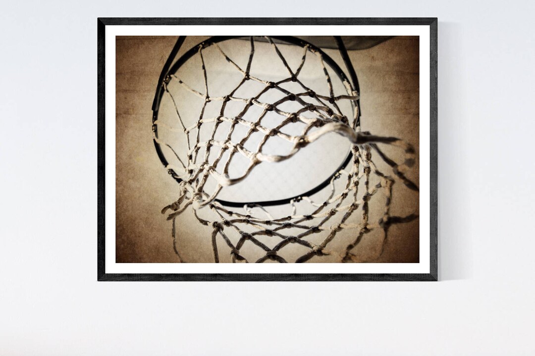 Vintage Basketball Net Photo, Distressed Style Print, Nursery Decor - Etsy