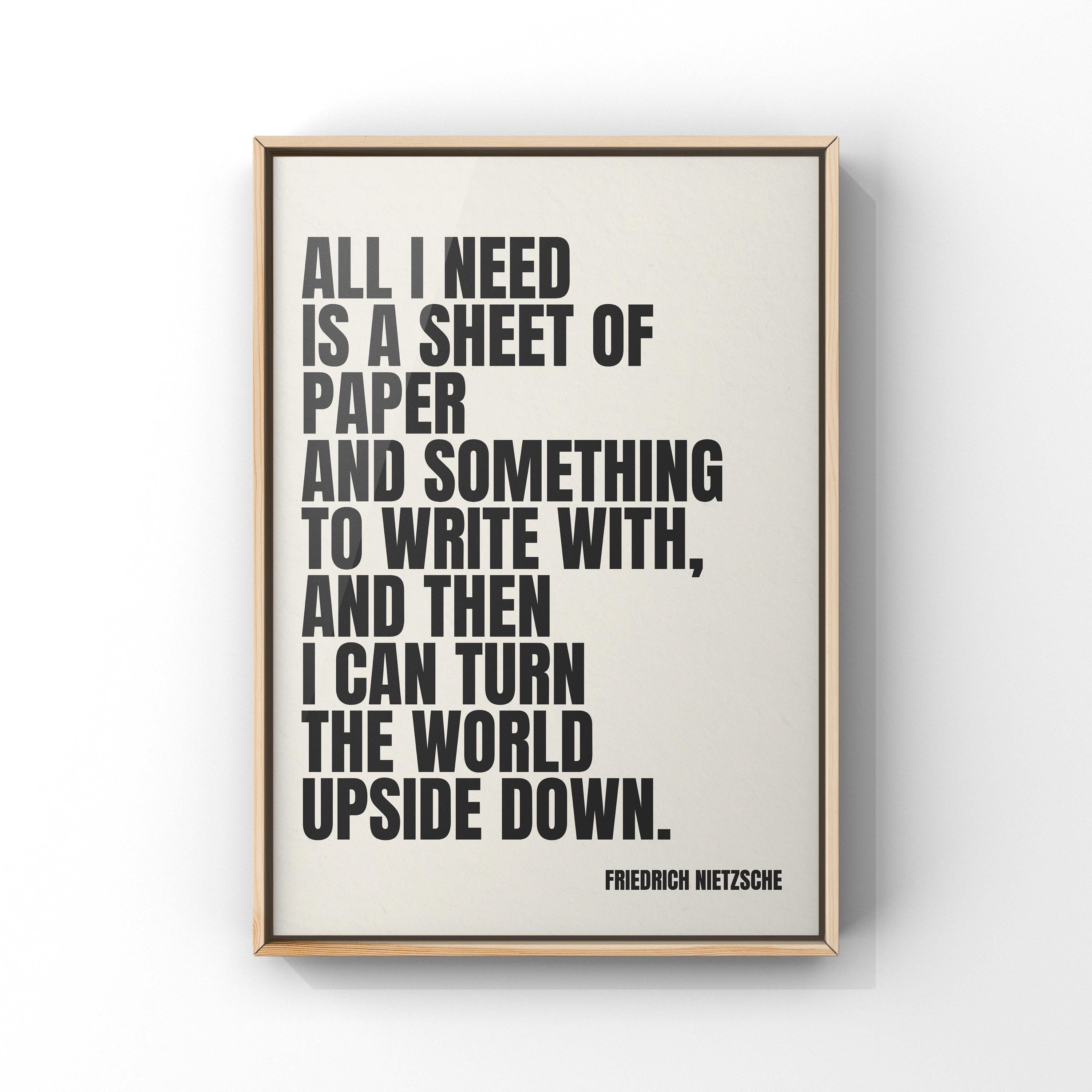Nietzsche Quote Print, Minimalist Office Decor, Writer Gift - Etsy