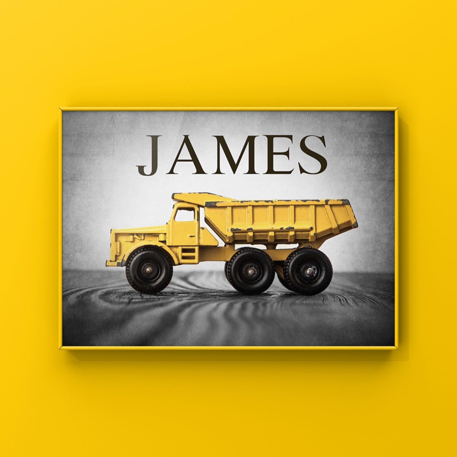 Personalized Boys Tractor Art Vintage Toy Dump Truck Digger - Etsy
