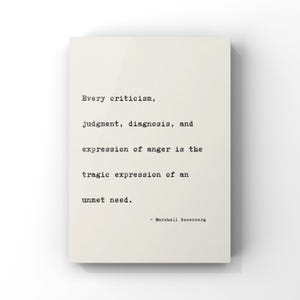 Marshall Rosenburg Criticism, Quote Art , Canvas or Unframed Print ...