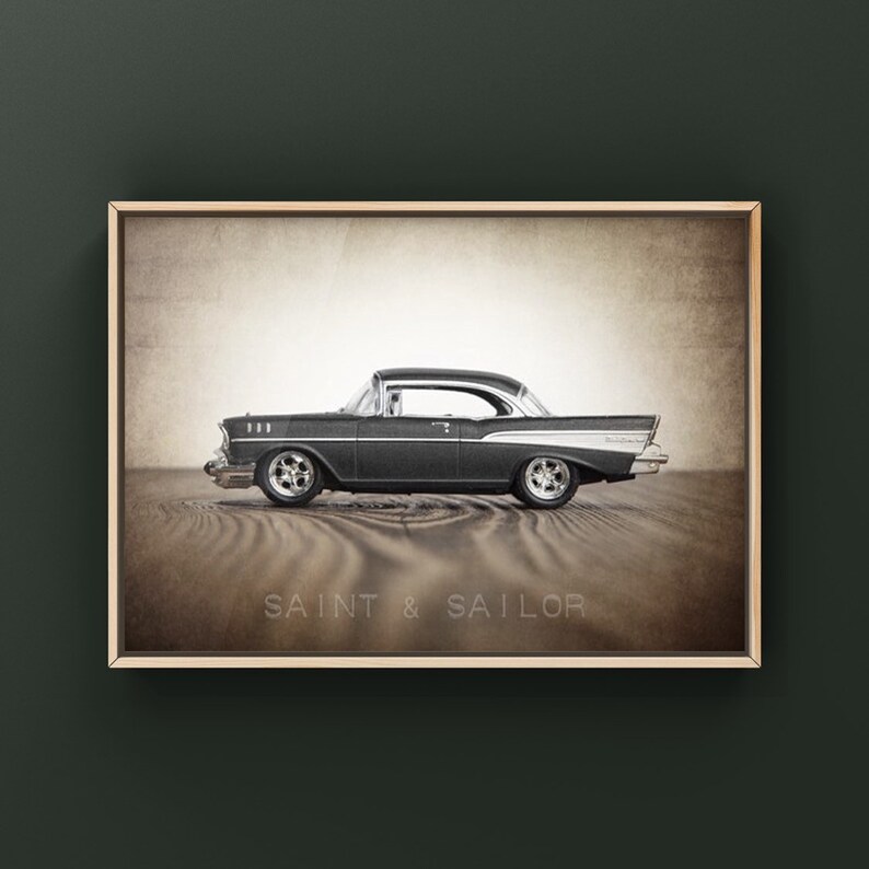 57 Chevy Print Classic American Muscle Car Wall Art Vintage - Etsy