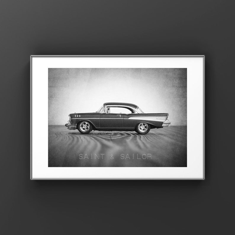 57 Chevy Print Classic American Muscle Car Wall Art Vintage | Etsy