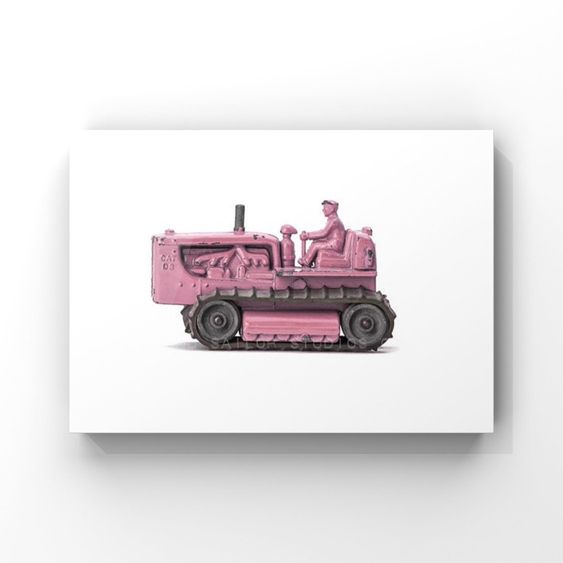 Pink Toy Bulldozer Photo Print Girls Room Decor | Etsy