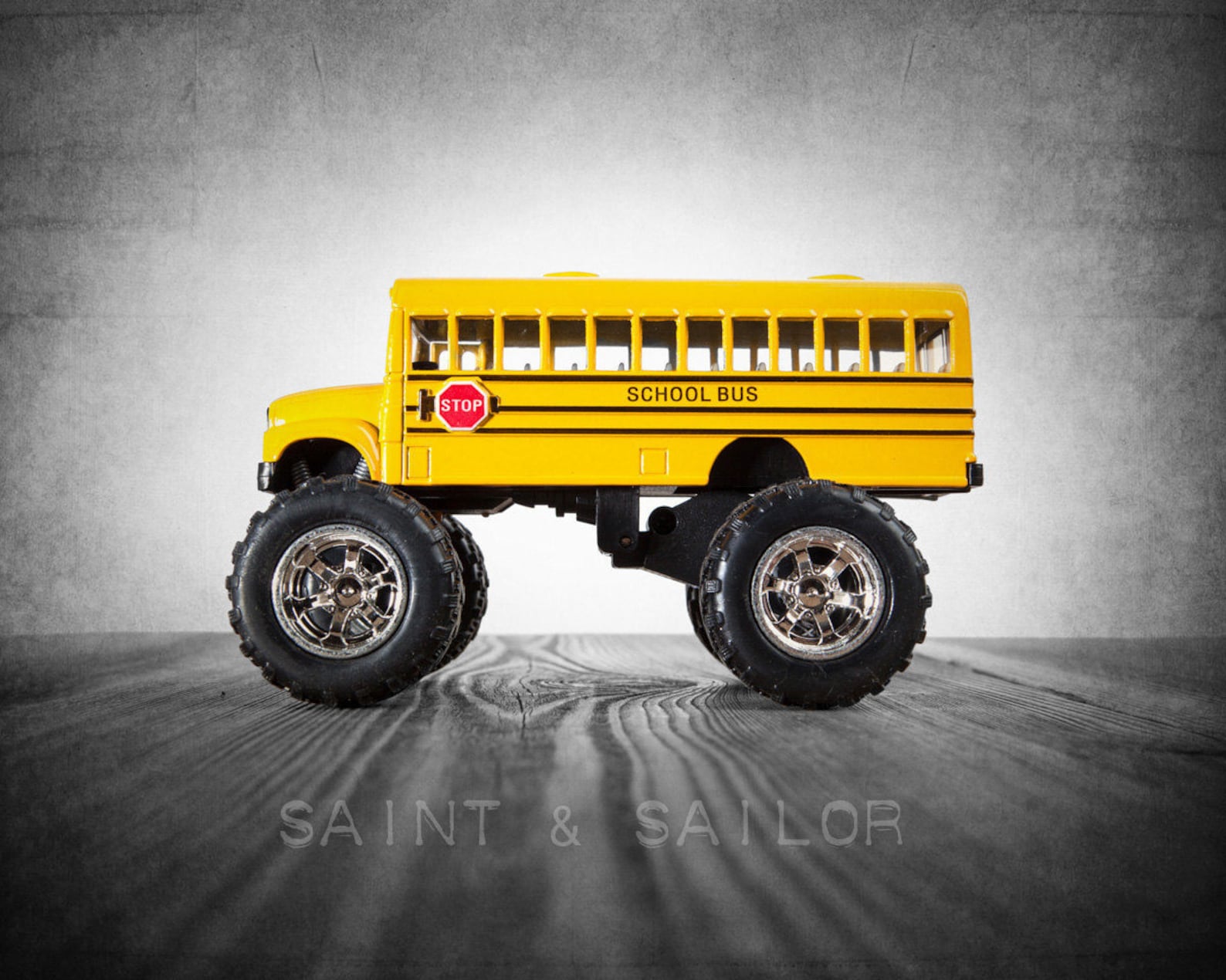 Monster School Bus Photo or Canvas Print Monster Truck Wall | Etsy
