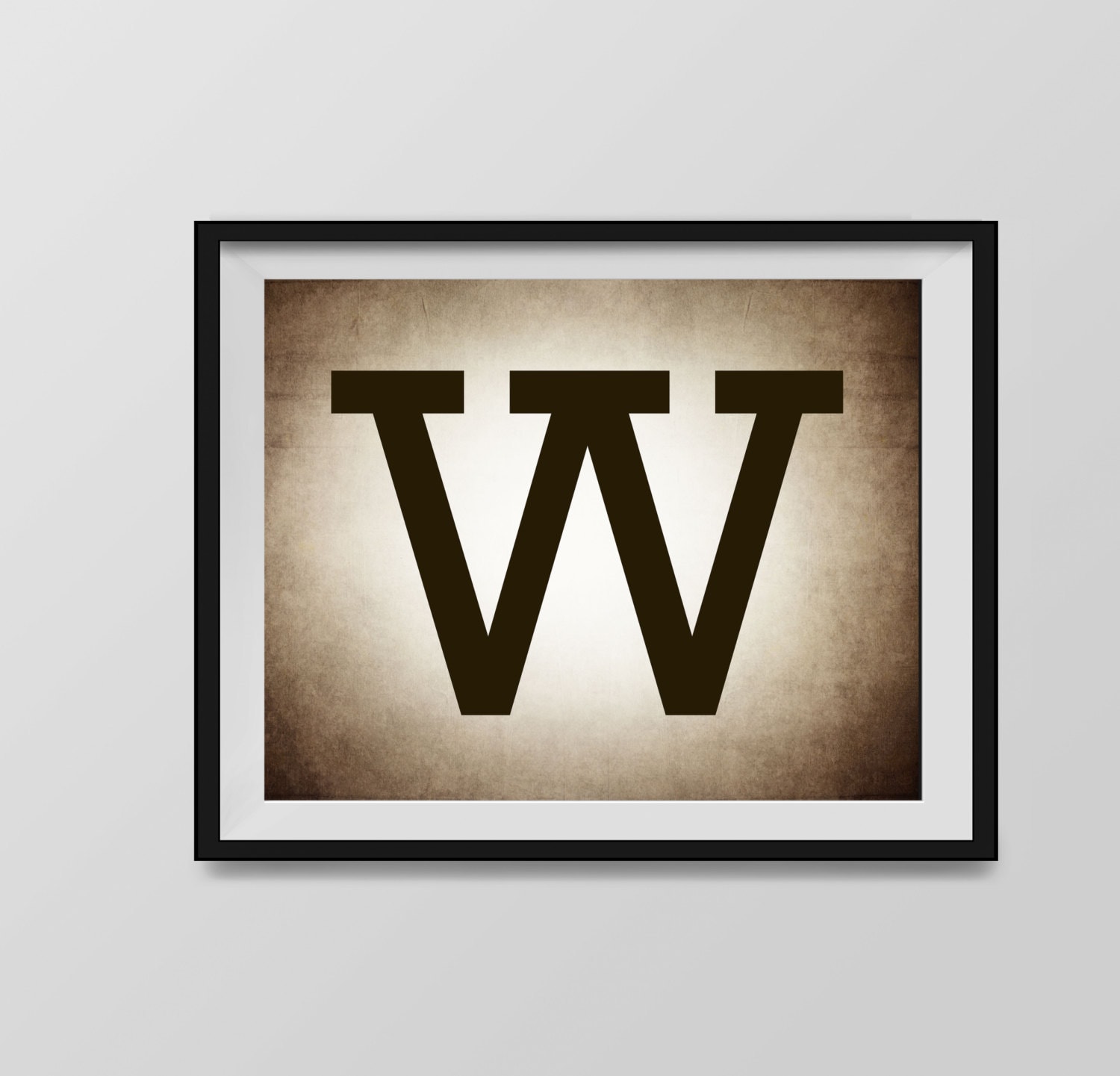 Letter W in 4 color choices Monogramed Photo Print or Canvas | Etsy