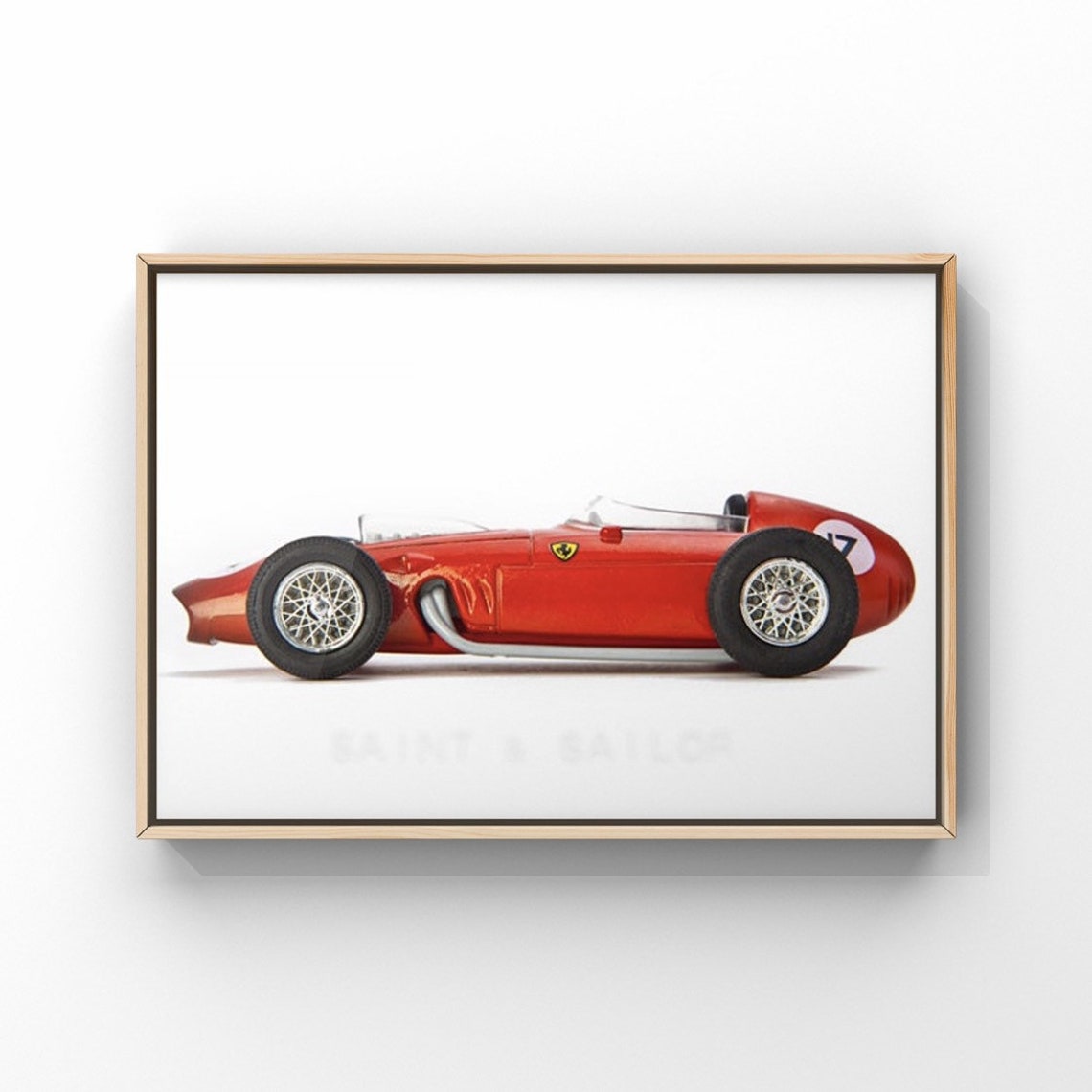 Boys Race Car Prints Red Ferrari Vintage Race Car on White | Etsy