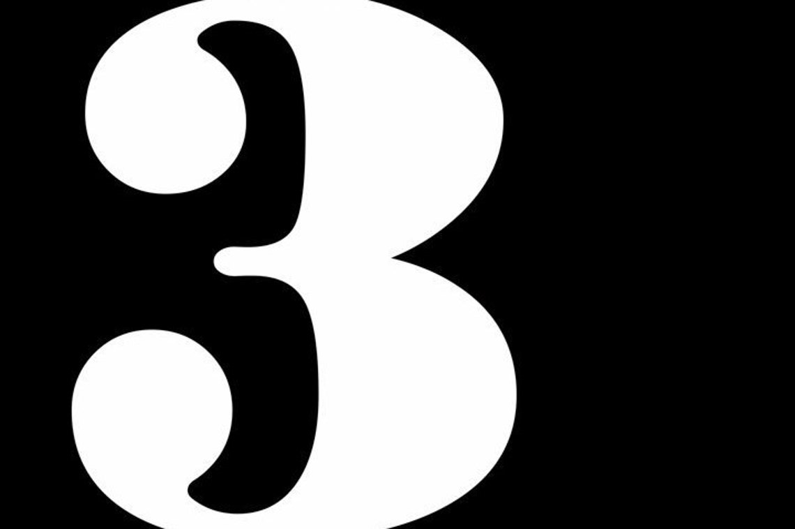 Number 3 Print, Black and White Kids Wall Art (digital Download) - Etsy