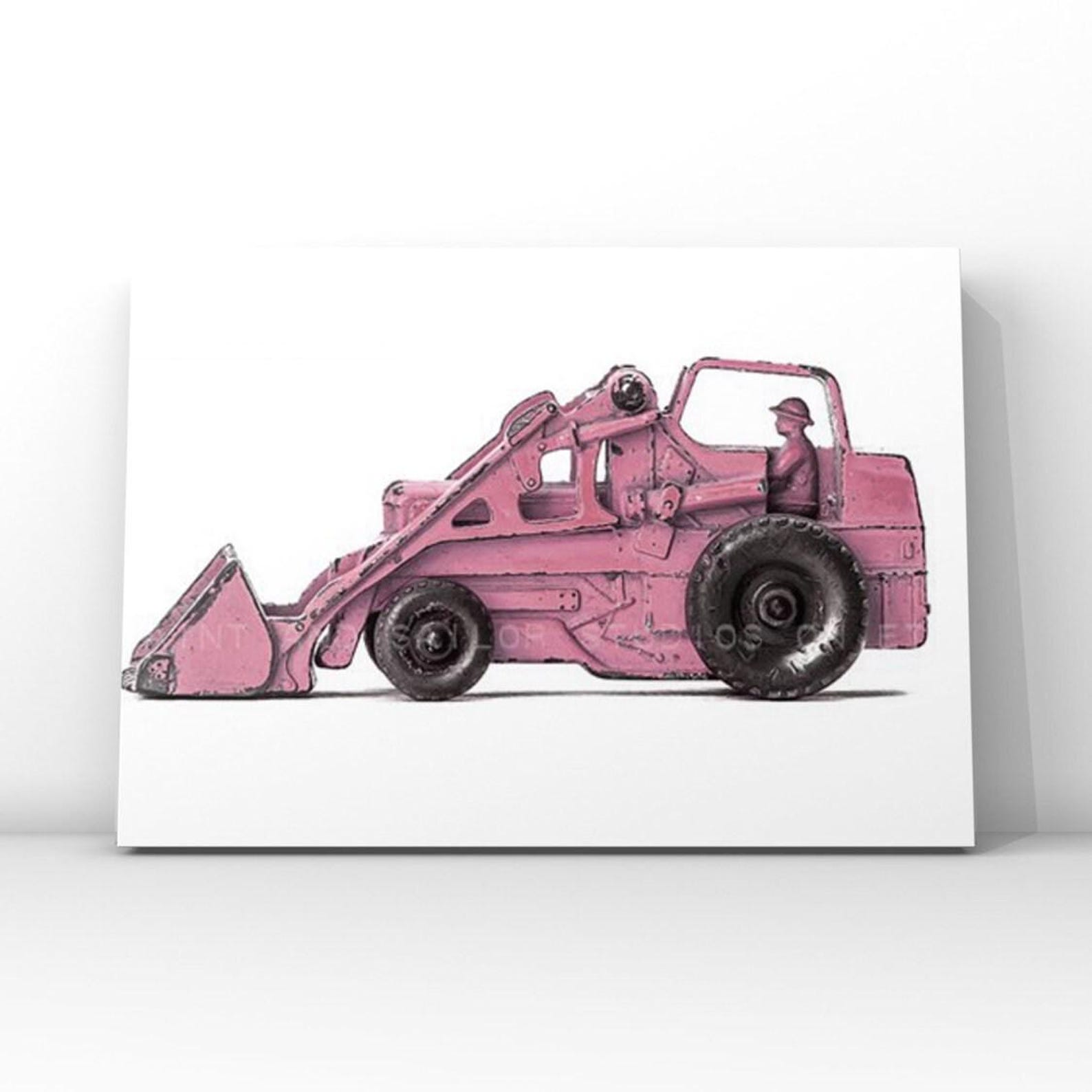 Vintage Pink Toy Tractor Print, Girl's Room Decor - Etsy