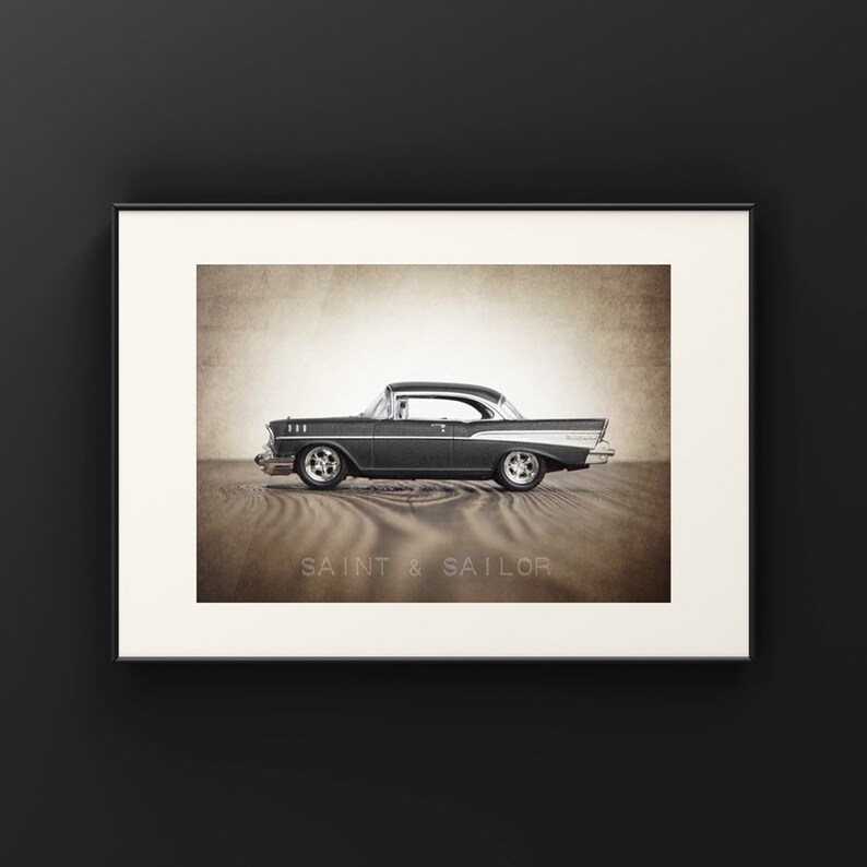 57 Chevy Print Classic American Muscle Car Wall Art Vintage - Etsy