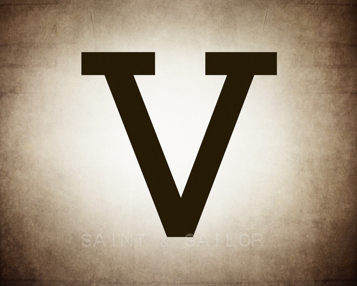 Letter V in 4 Color Choices Monogramed Photo Print or Canvas - Etsy