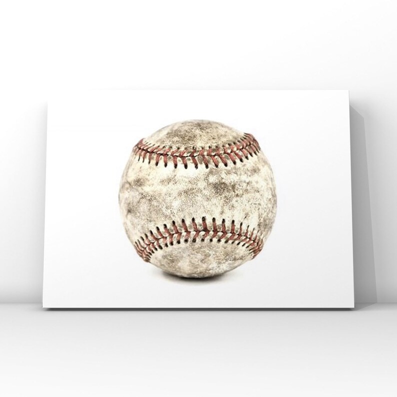 Vintage Single Baseball on White Photo Print decorating - Etsy