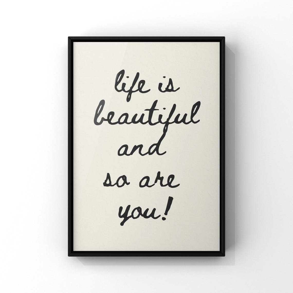 Life is Beautiful Quote Print, Inspirational Typography, Word Art - Etsy