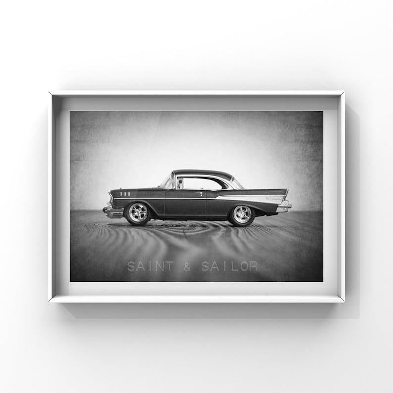 57 Chevy Print Classic American Muscle Car Wall Art Vintage | Etsy