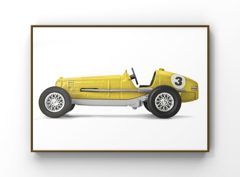 Racecar Print Set of 9 Prints or Canvas Vintage Car Prints - Etsy