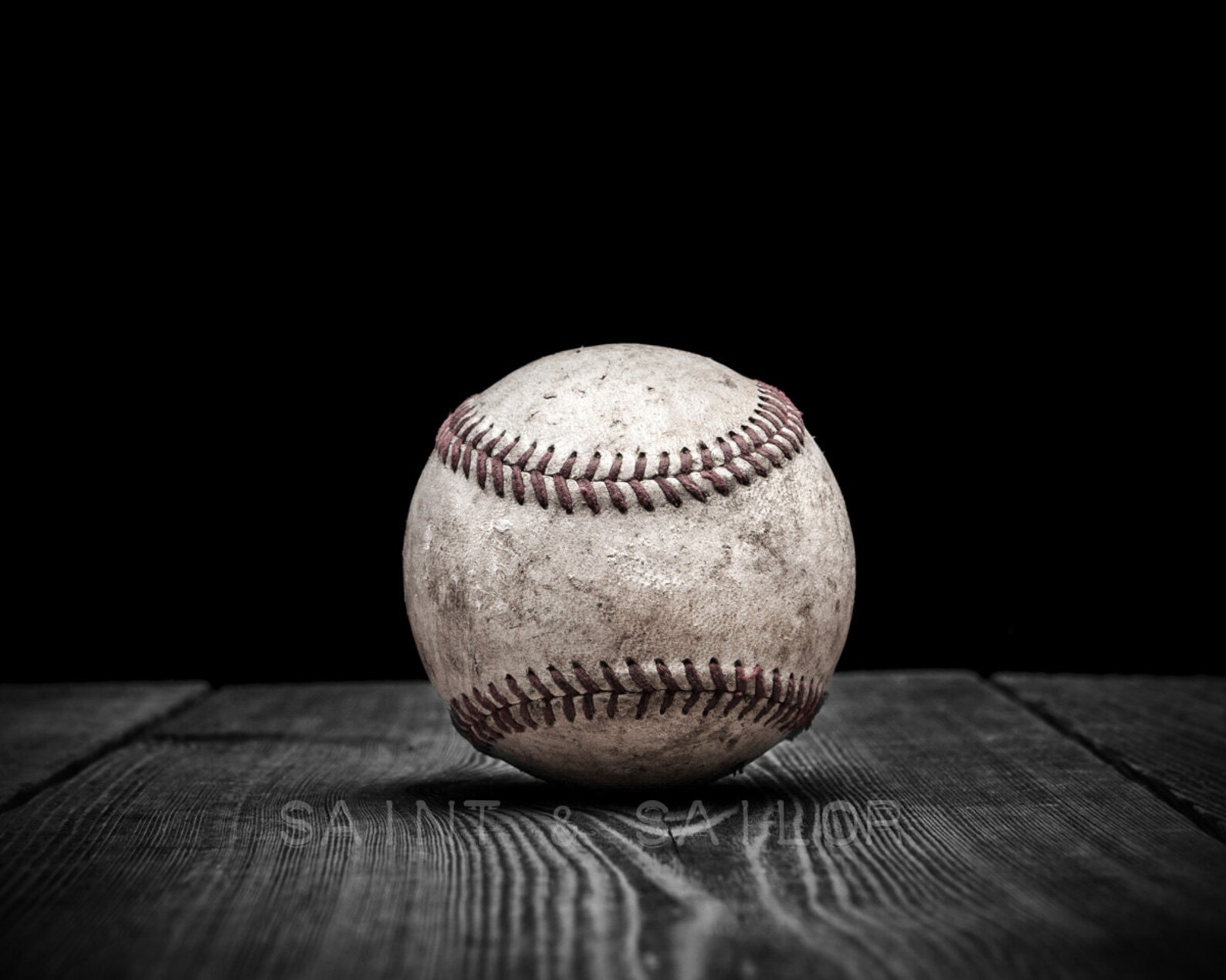 Vintage Single Baseball Back on Black One Photo Print - Etsy