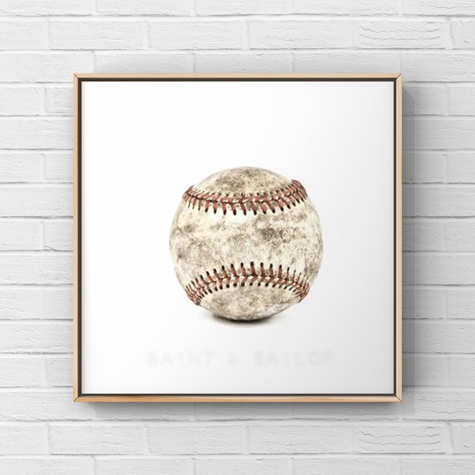 Vintage Single Baseball on White One Photo Print Wall Decor - Etsy