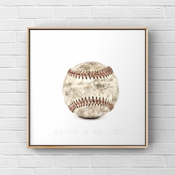 Vintage Single Baseball on White One Photo Print Wall Decor - Etsy