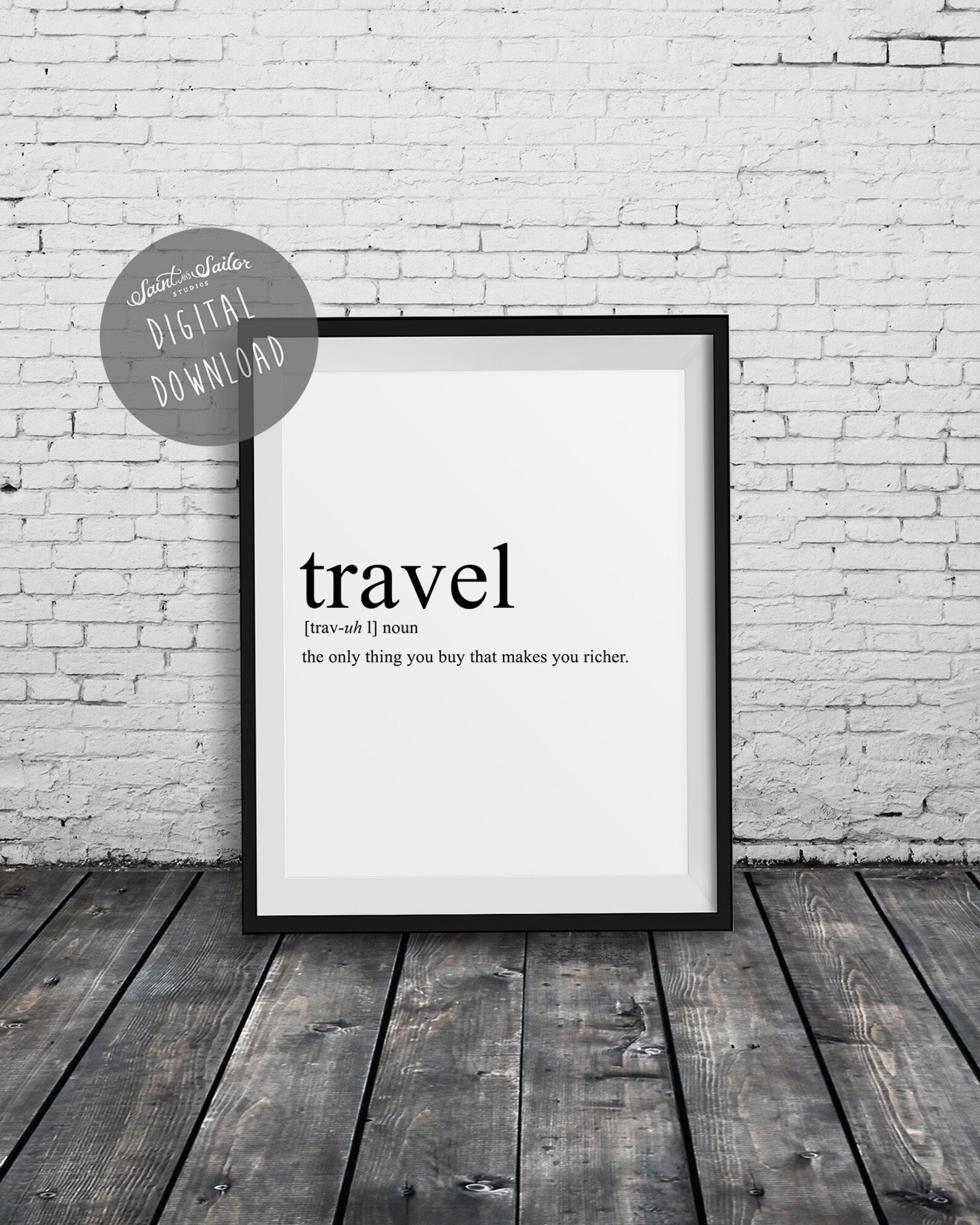 Travel Definition Print Digital Download Quote Art Wall - Etsy