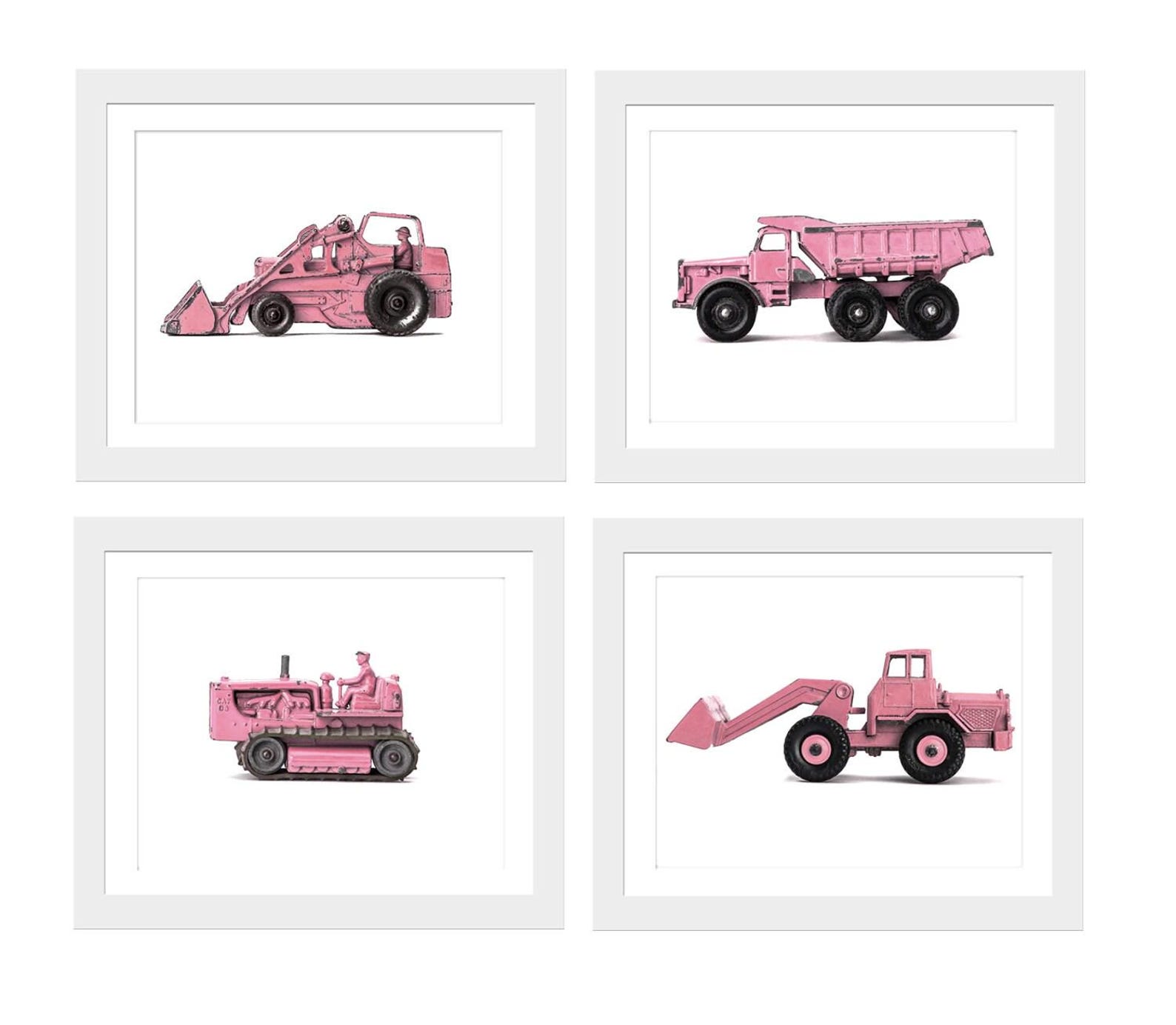 Vintage Pink Toy Tractor Print, Girl's Room Decor - Etsy
