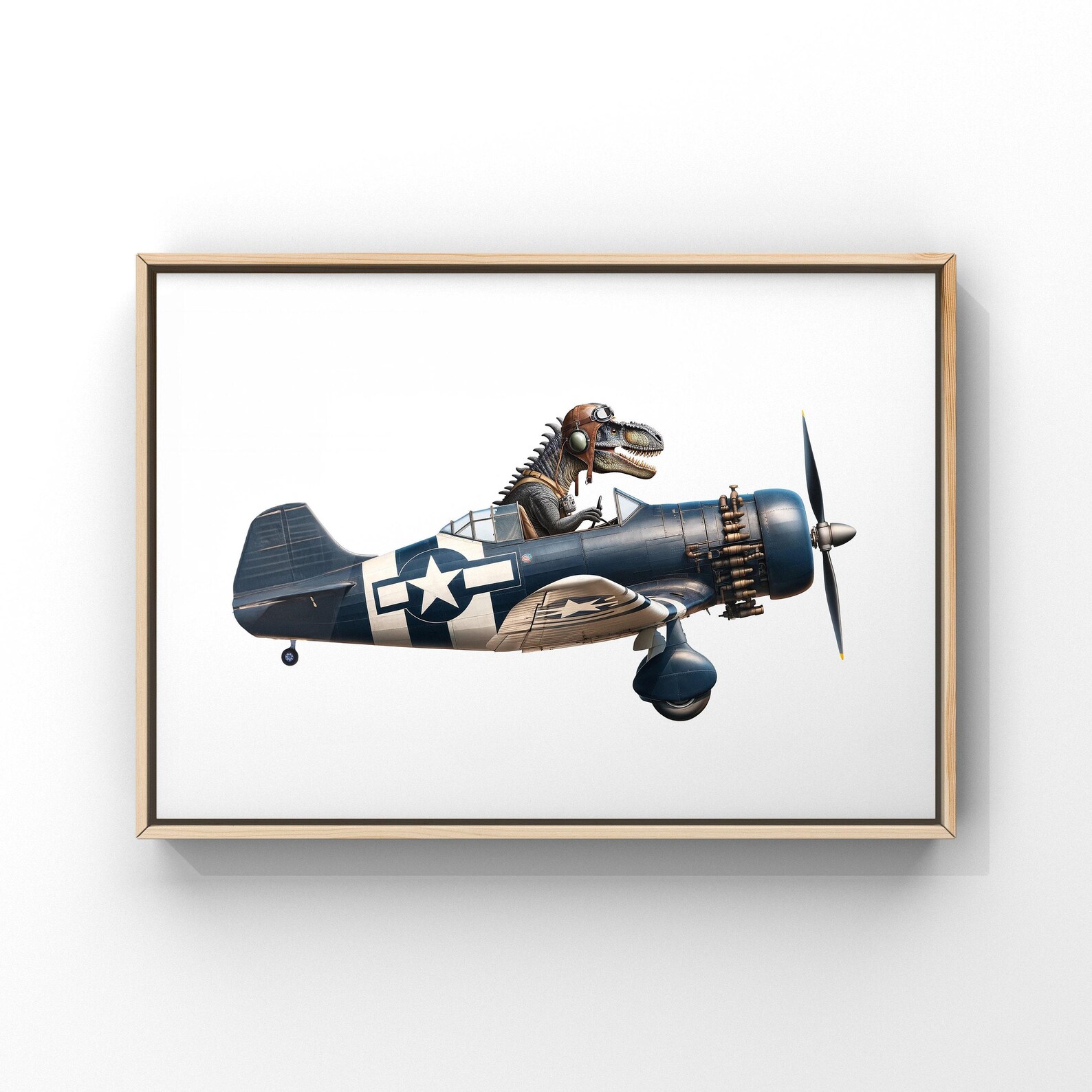 Dinosaur WWII Airplane Prints, Set of 4, Dino Nursery Decor - Etsy