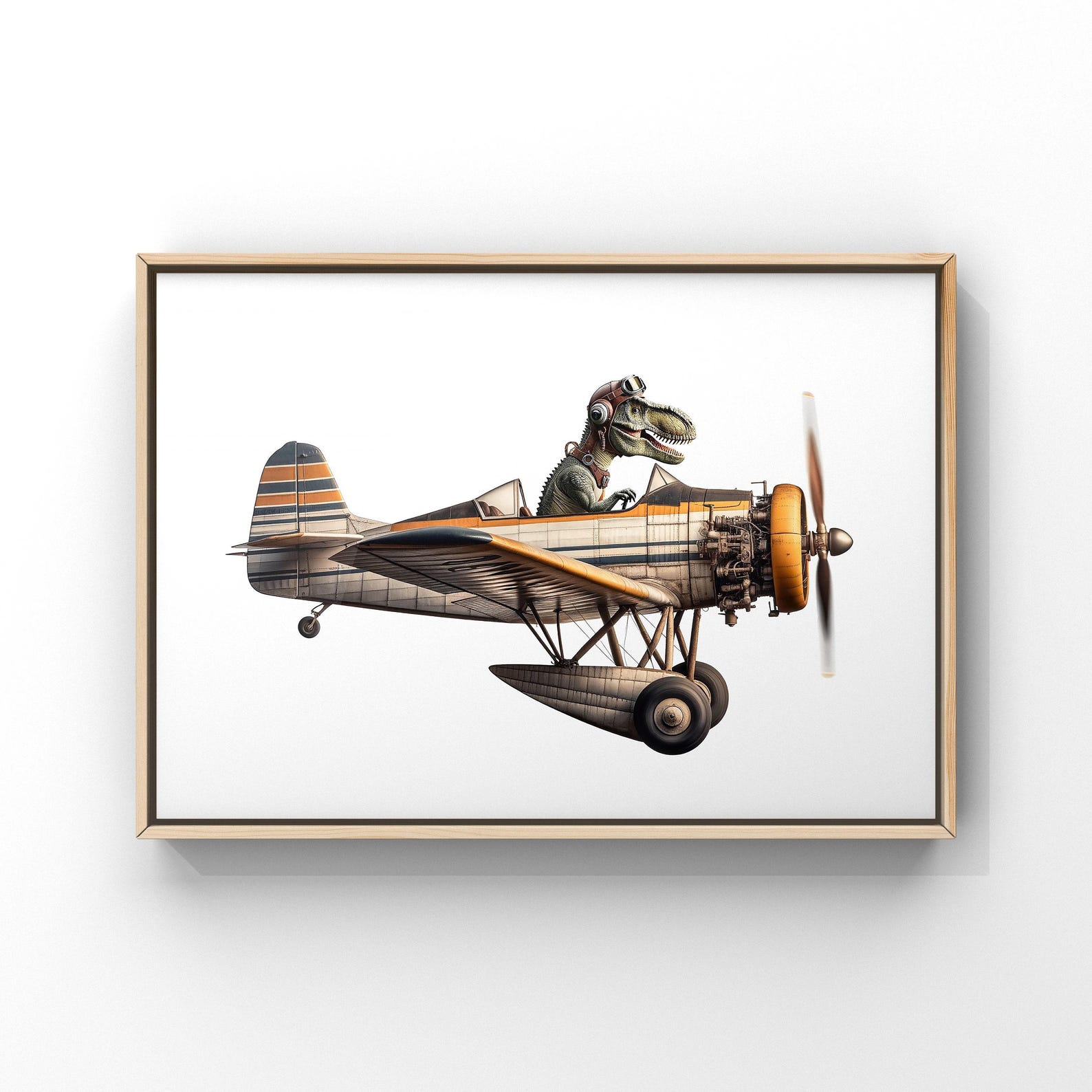 Dinosaur WWII Airplane Prints, Set of 4, Dino Nursery Decor - Etsy