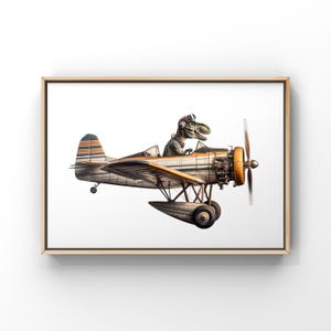 Dinosaur WWII Airplane Prints, Set of 4, Dino Nursery Decor - Etsy