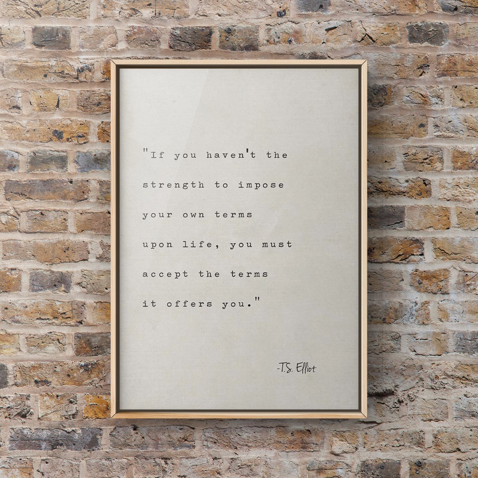 T.S. Elliot Quote, Canvas or Unframed Print," - Etsy