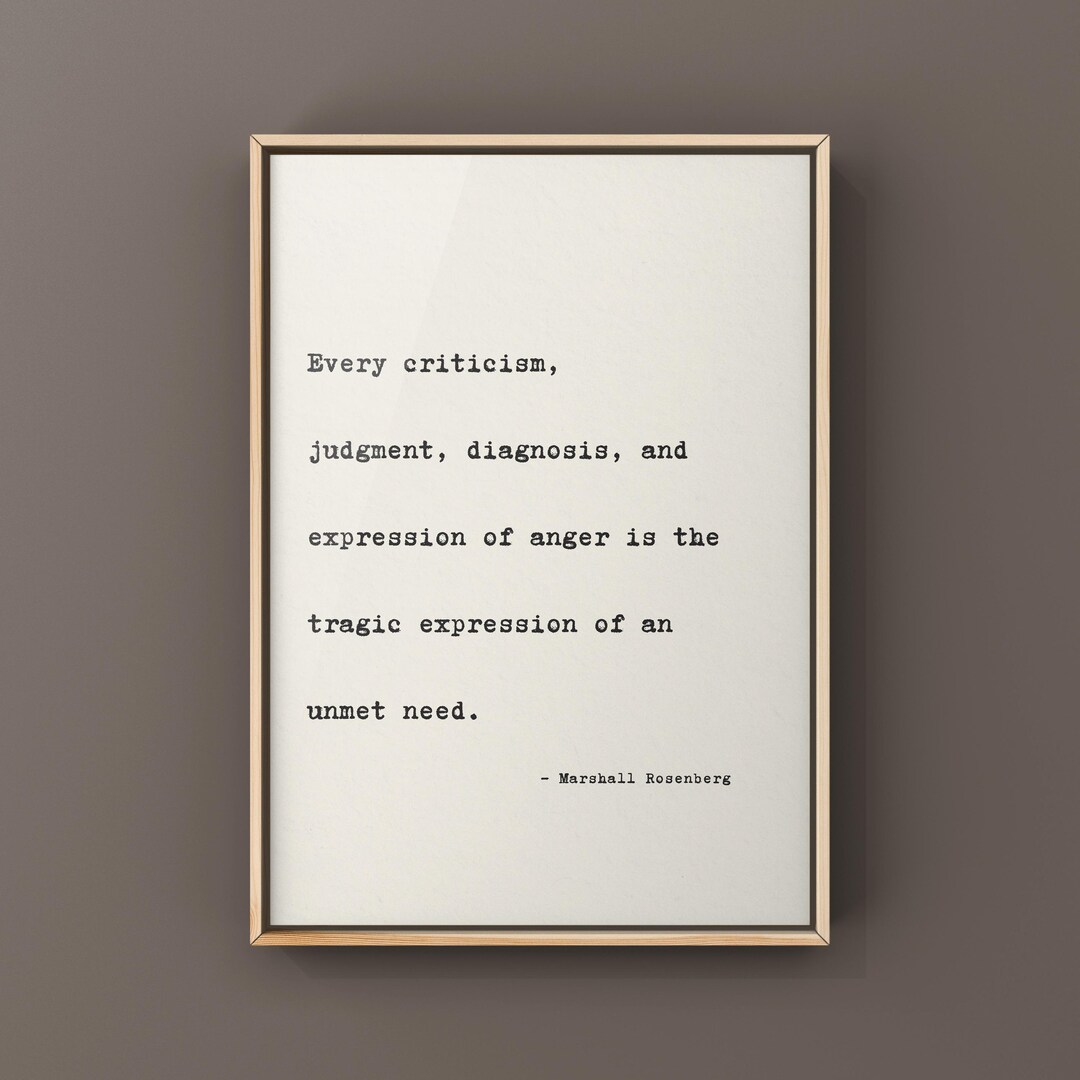 Marshall Rosenburg Criticism, Quote Art , Canvas or Unframed Print ...