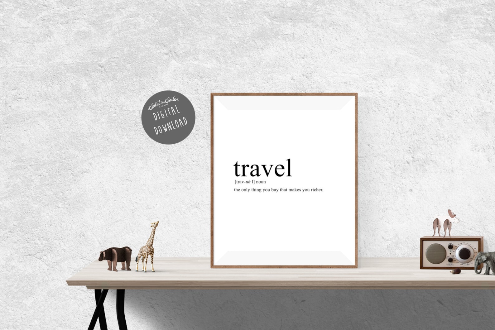 Travel Definition Print Digital Download Quote Art Wall | Etsy