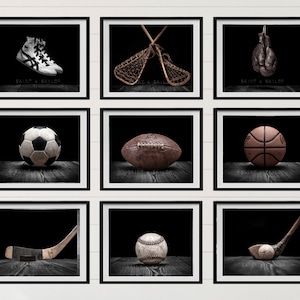 Sports Collection Black on Black Set of Nine Photo Prints, Classic ...