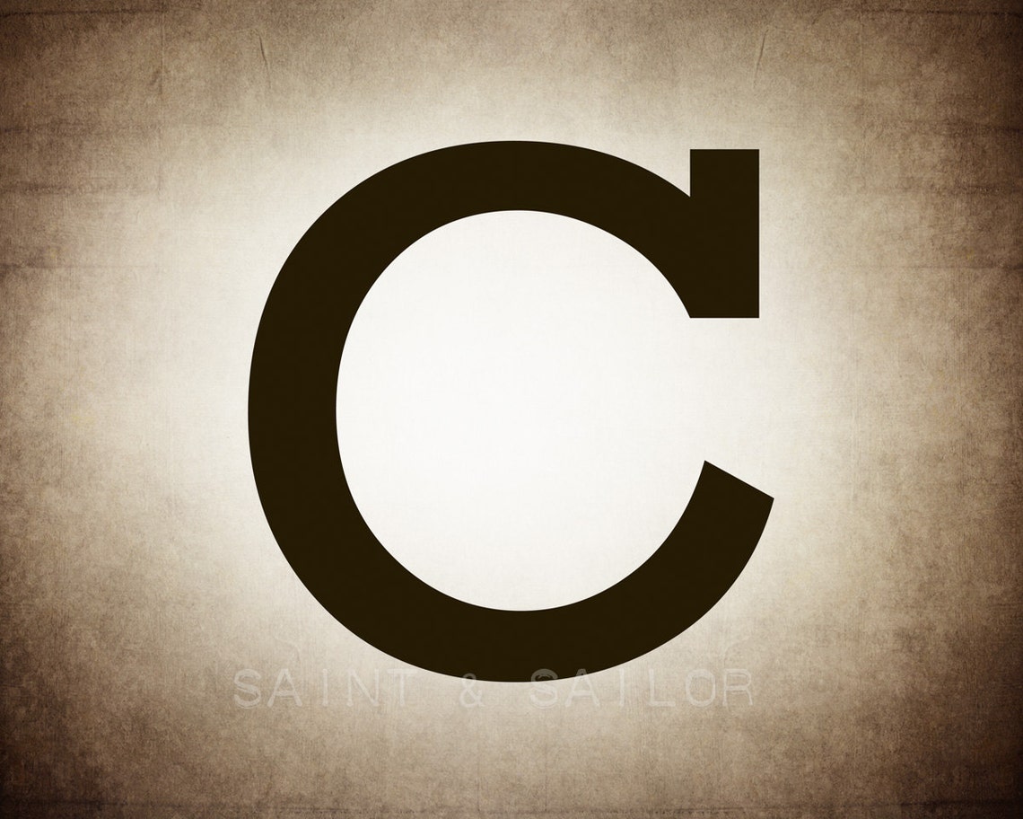 Letter C in 4 Color Choices Monogramed Photo Print or Canvas - Etsy