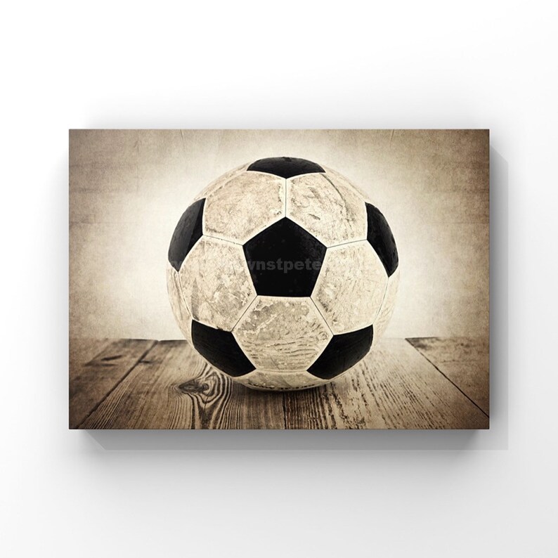 Vintage Soccer Ball Print soccer wall art original | Etsy